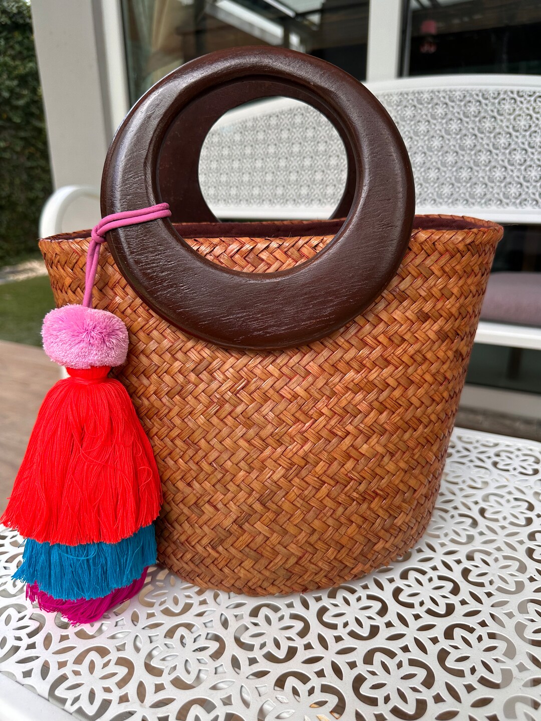 Top Handle Bag, Wrist Bag, Natural Handbag, Handmade Purse, Beach Bag ...