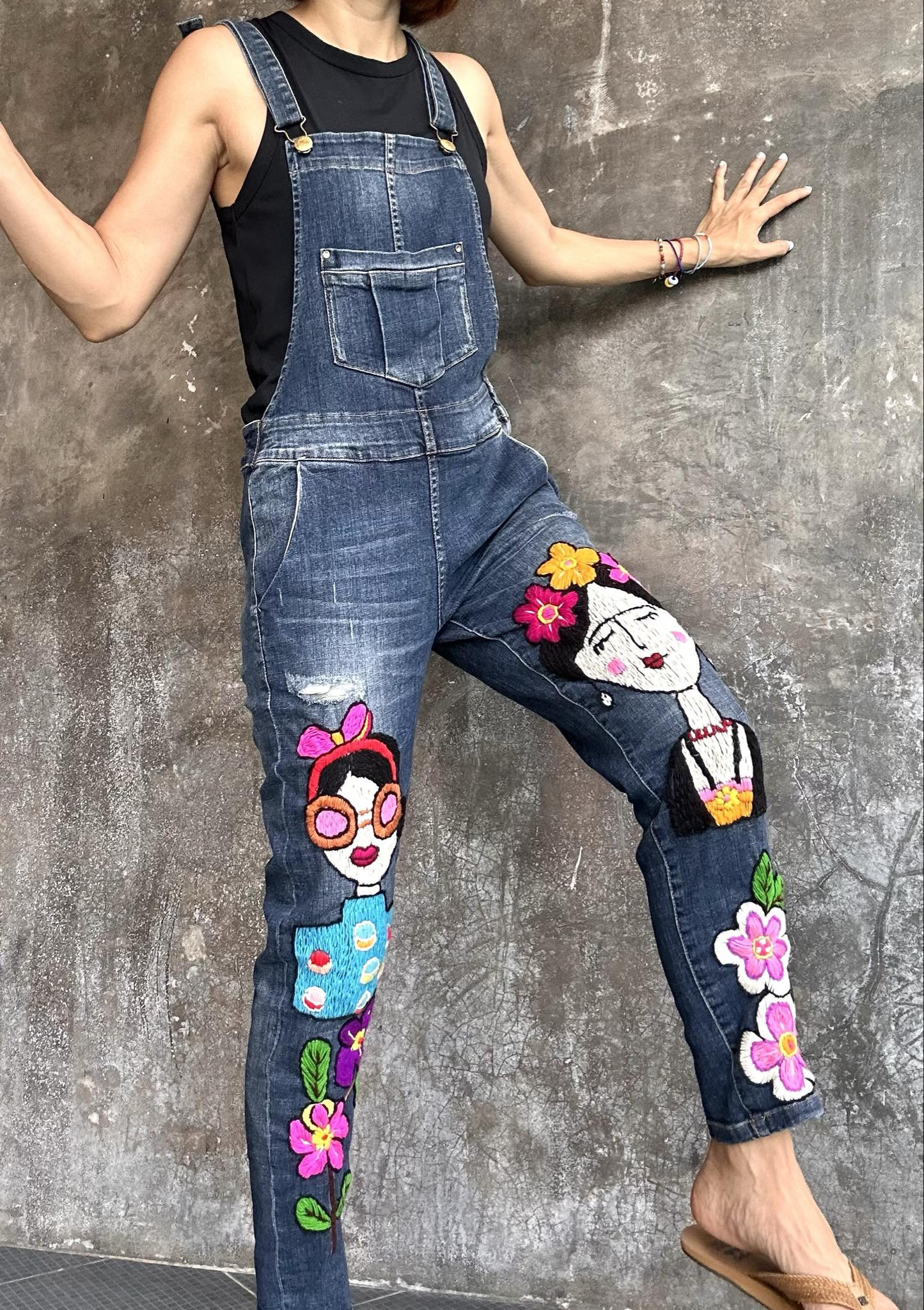 Embroidered Overalls, Denim Overalls, Handmade Overalls, Overalls With ...