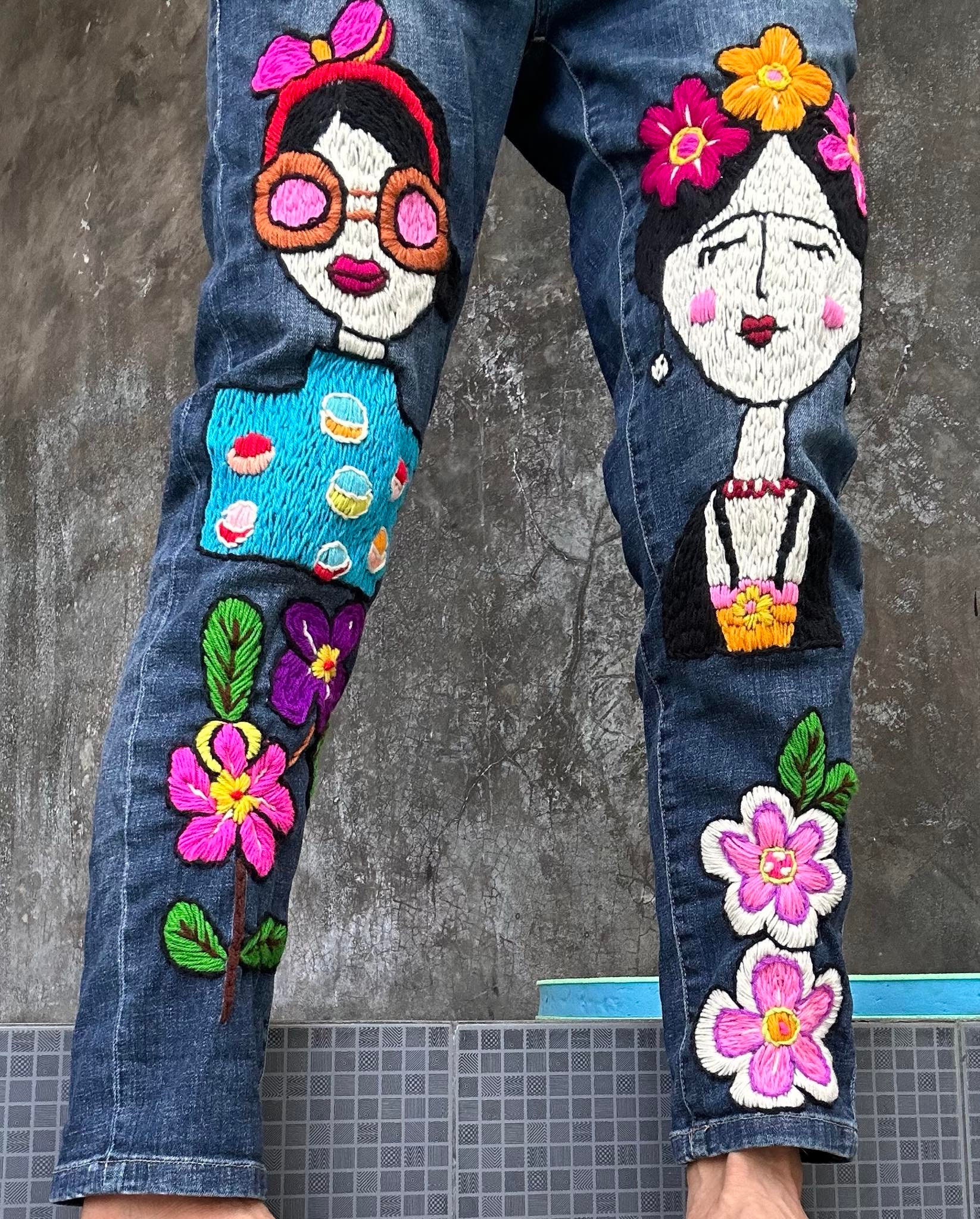 Embroidered Overalls, Denim Overalls, Handmade Overalls, Overalls With ...