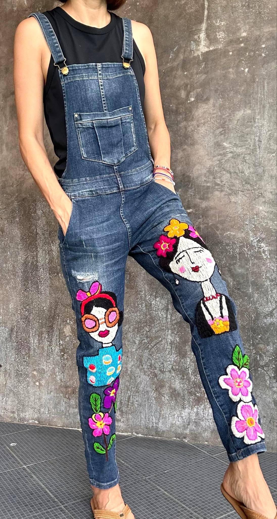 Embroidered Overalls, Denim Overalls, Handmade Overalls, Overalls With ...