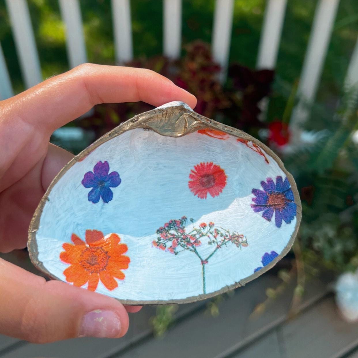 Decorative Clam Shell Trinket Dish: Floral Cottage Decor - Etsy