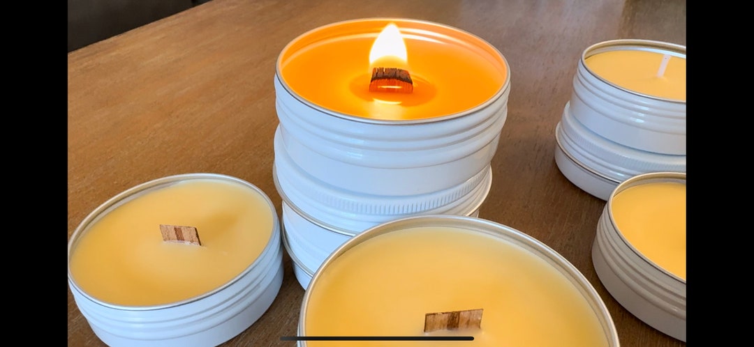Wood Wick Tallow Candle Made With Lavender + Lemon Organic Esential Oils - Etsy