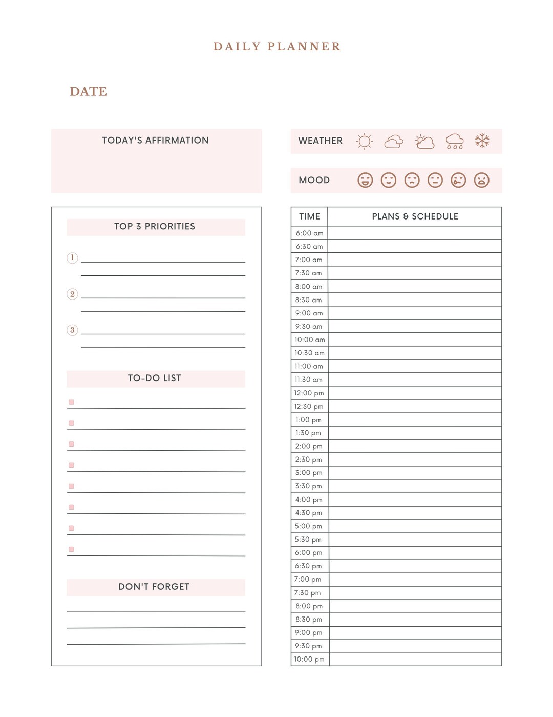 Pink Daily Planner - Etsy