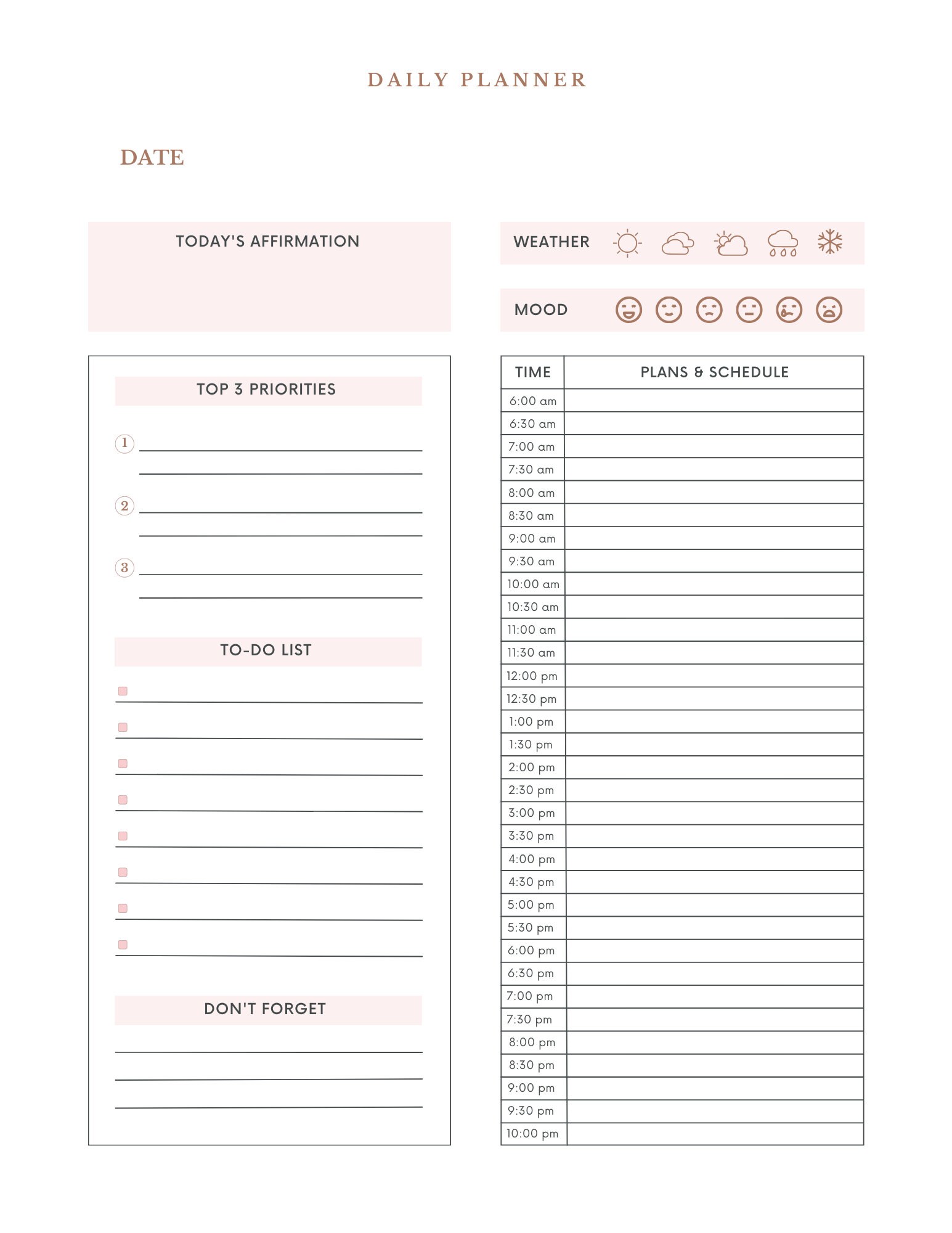 Pink Daily Planner - Etsy