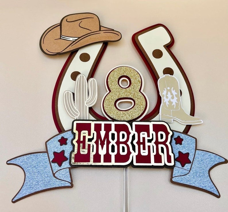 Western Cowboy/cowgirl Cake Topper - Etsy