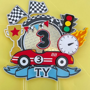 Vintage Race Car Cake Topper - Etsy