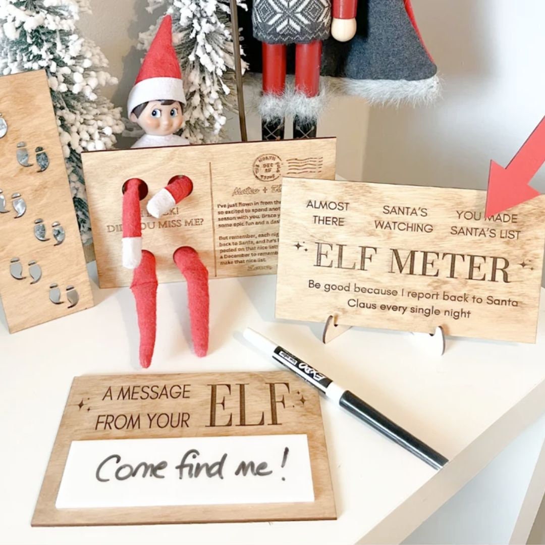 Personalized 4 Pc Elf Kit Message From Your Elf Wooden Post - Etsy