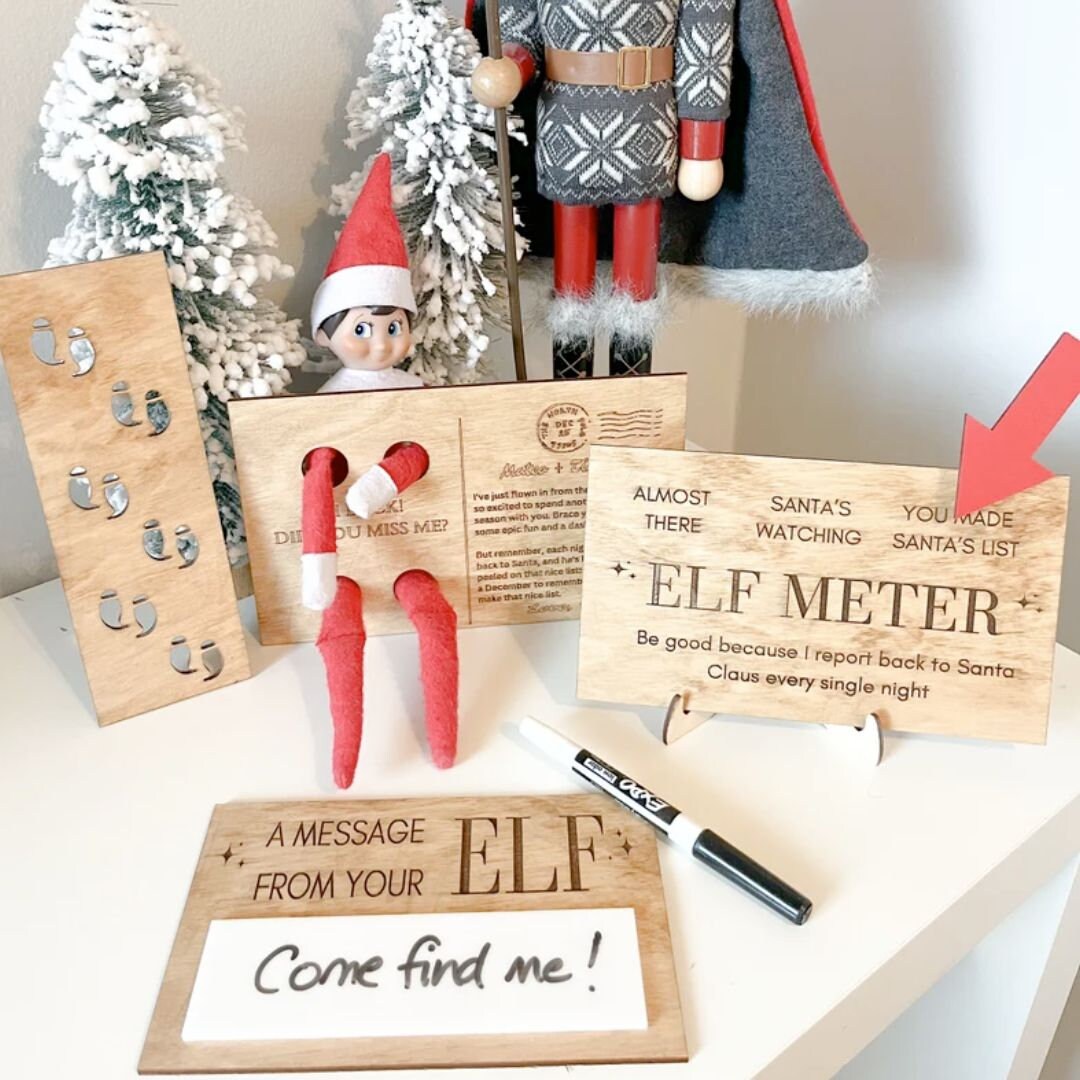 Personalized 4 Pc Elf Kit Message From Your Elf Wooden Post - Etsy