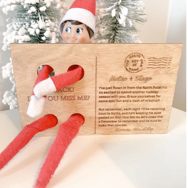 Personalized 4 Pc Elf Kit Message From Your Elf Wooden Post - Etsy