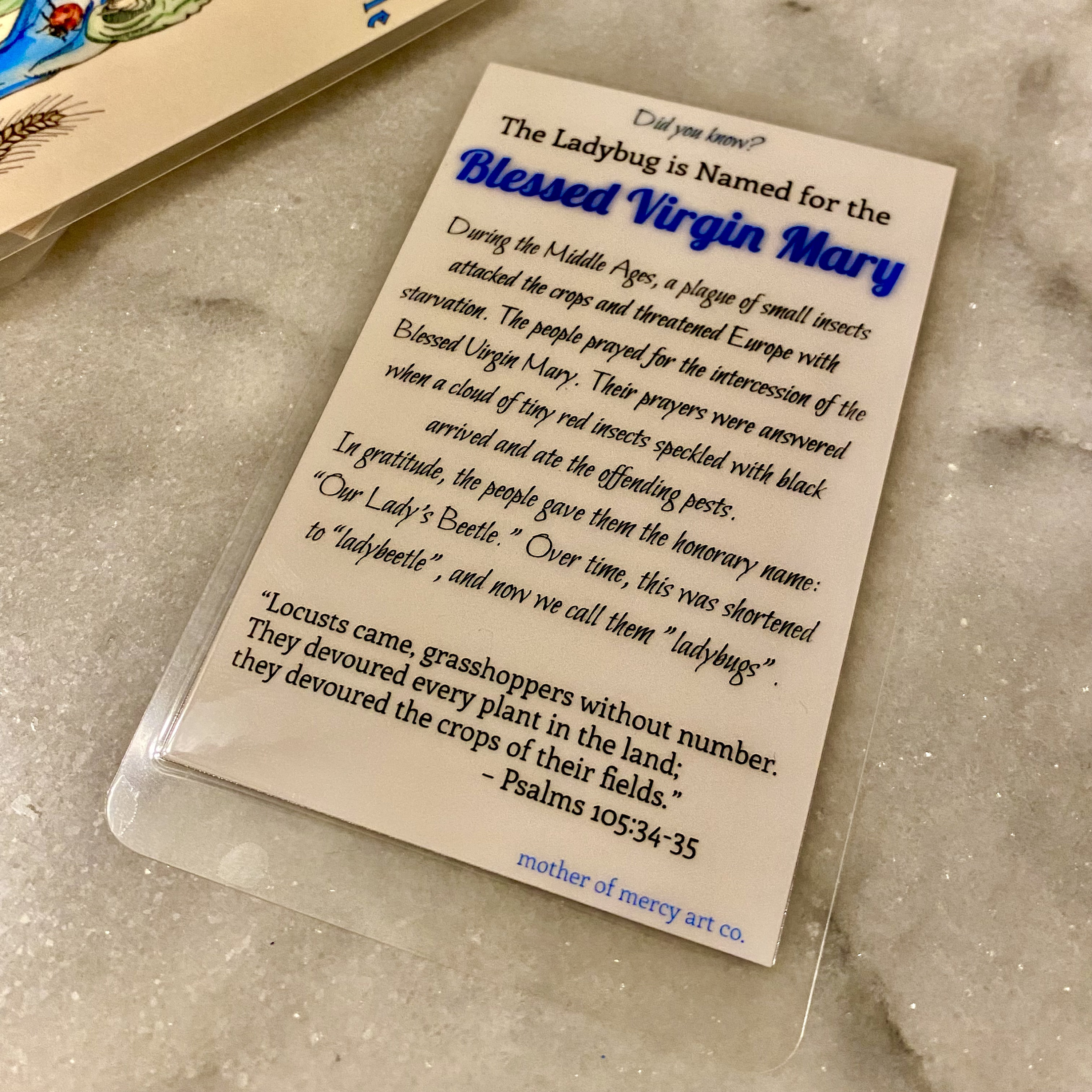 Our Lady's Beetle Virgin Mary Ladybug Prayer Card - Etsy
