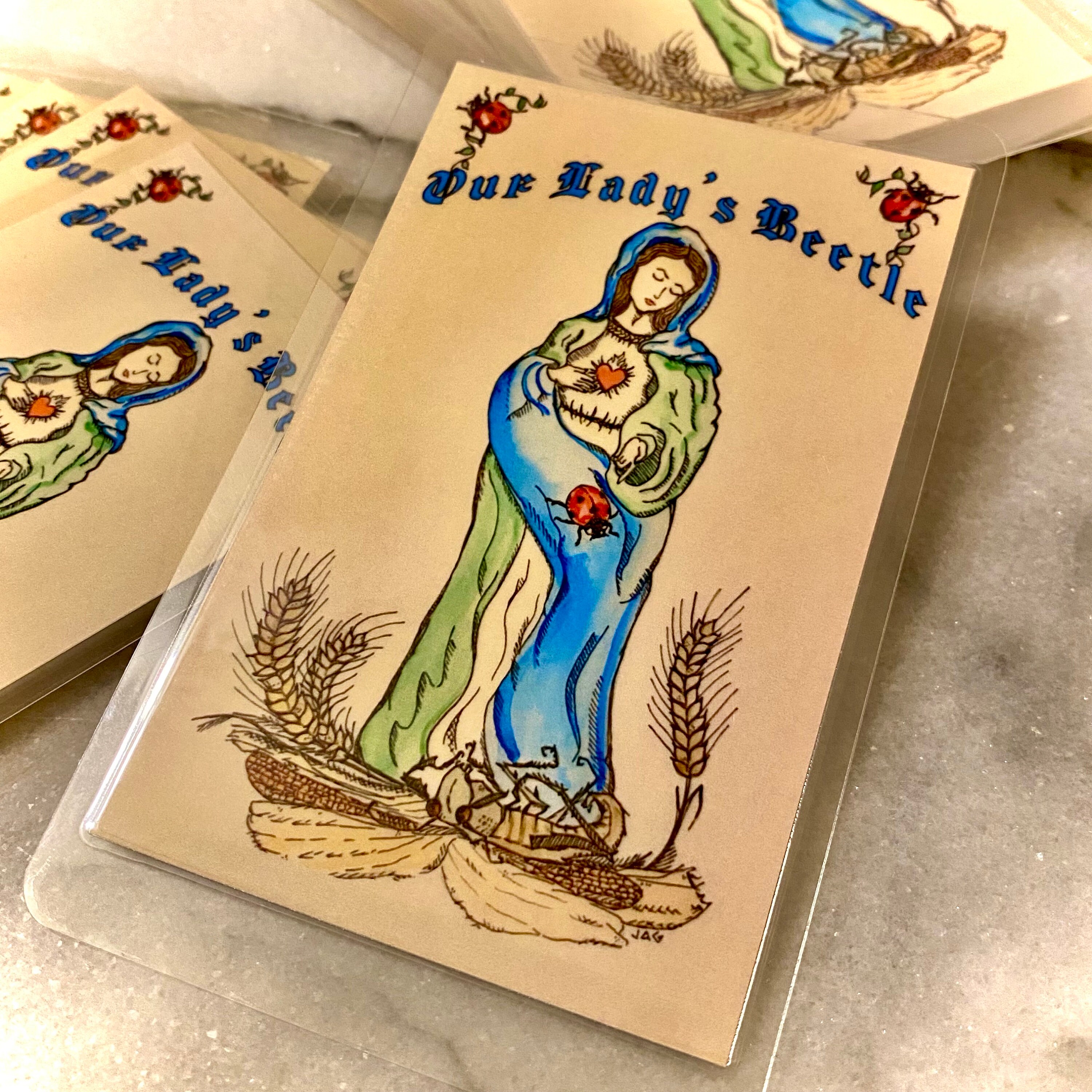 Our Lady's Beetle Virgin Mary Ladybug Prayer Card - Etsy