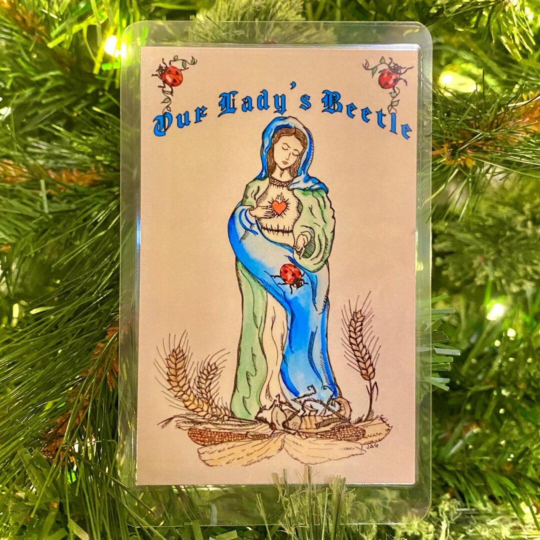 Our Lady's Beetle Virgin Mary Ladybug Prayer Card - Etsy