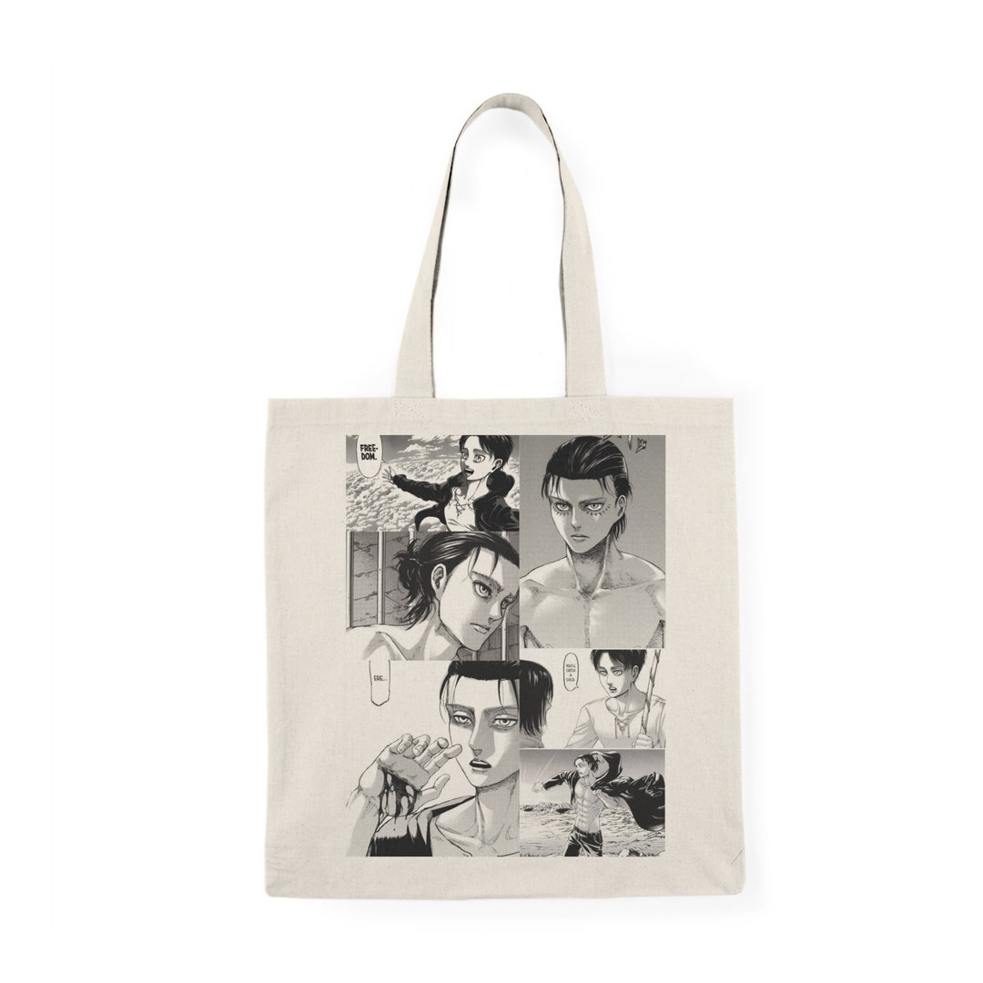 Attack on Titan Eren Yeager Tote Bag, AOT Tote Bag, AOT Eren Tote Bag ...