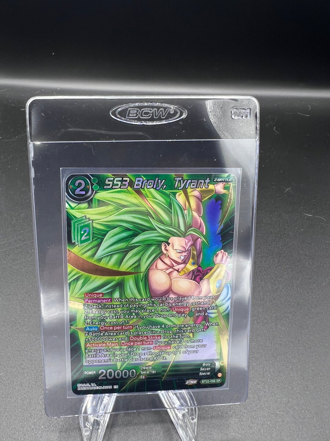 Dragon Ball Super SS3 Broly Tyrant Critical Blow Super Rare BT22-058 ...