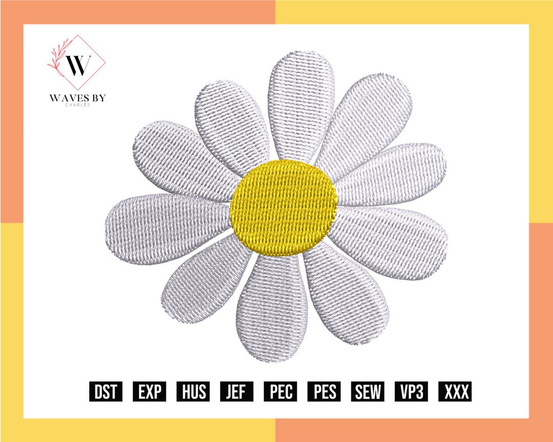 Machine Embroidery Daisy Flower, Mini Floral Embroidery Design Pattern ...