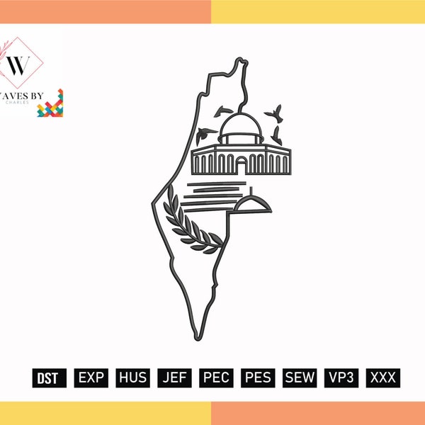 Palestine Map Al Aqsa Outline - Etsy