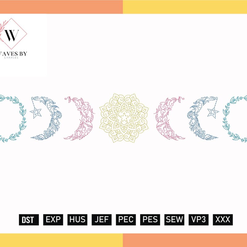 Moon Embroidery - Etsy