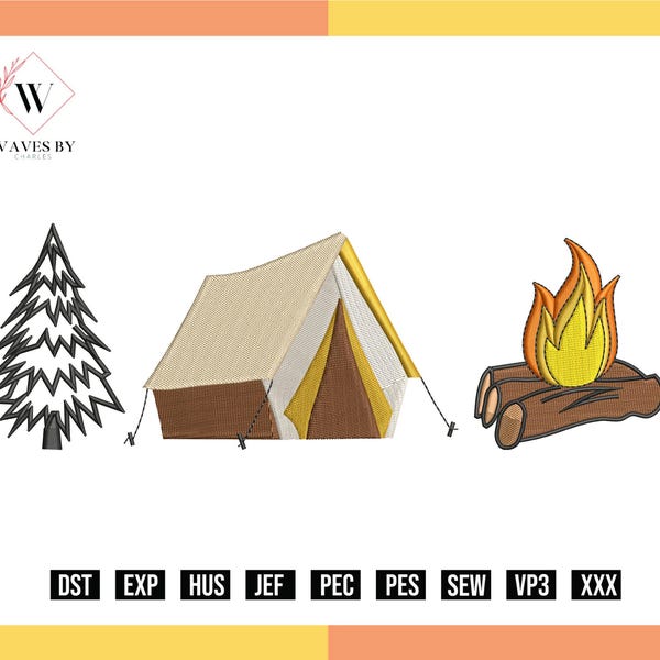 Camping Embroidery - Etsy