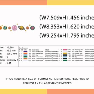 8 Planets Embroidery, Solar System Planet Stars Machine Embroidered ...