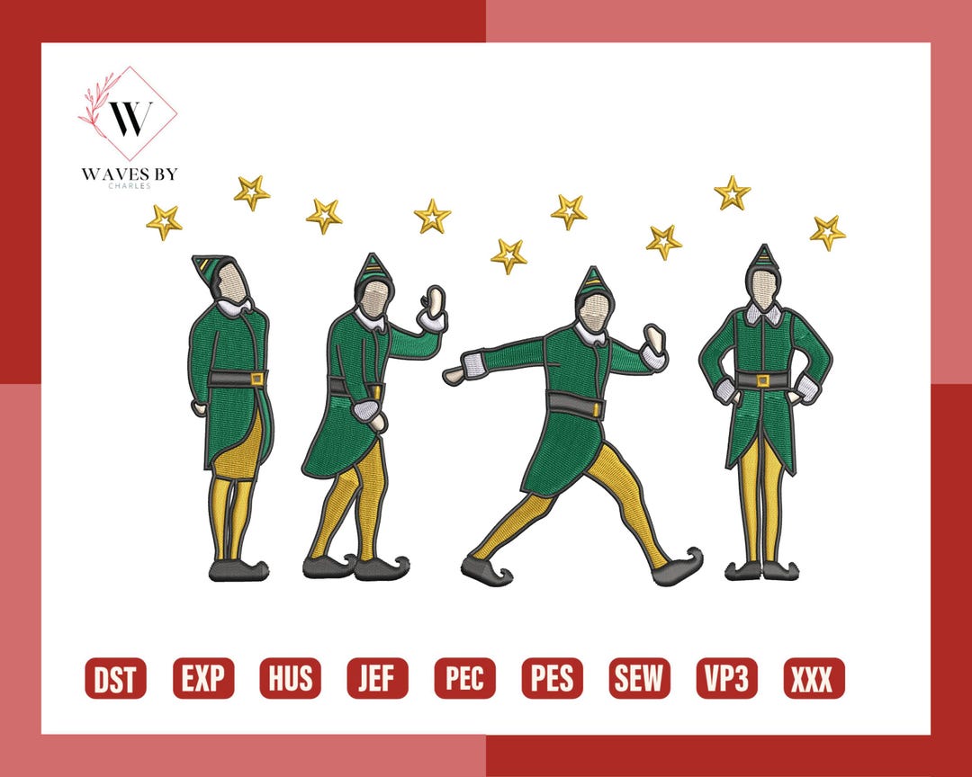 Christmas Elf Machine Embroidery, Funny Christmas Embroidered Designs ...