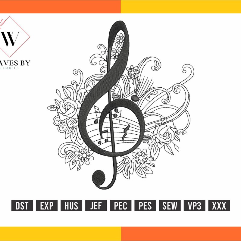 Music Embroidery - Etsy