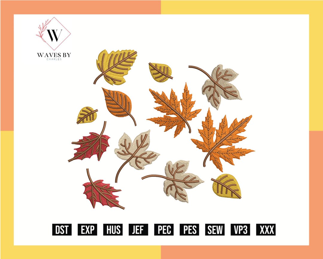 Autumn Leaves Machine Embroidery, Fall Season Designs, Digital ...