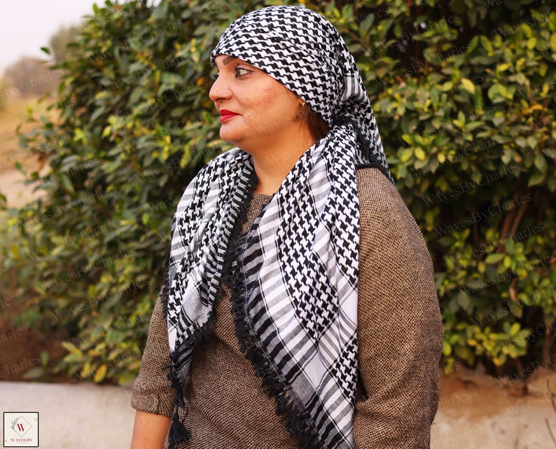 Traditional Palestine Cotton Scarf, Arab Style Keffiyeh Scarf, Unique ...