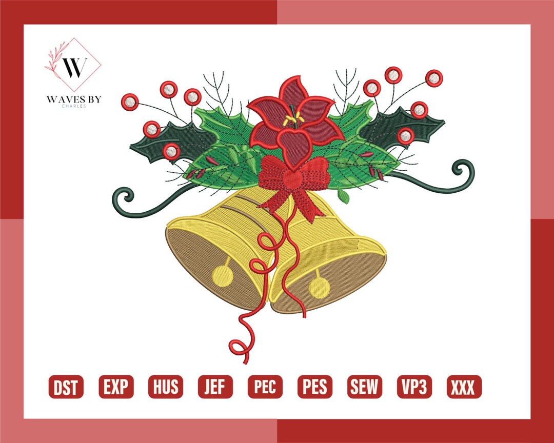 Bell Embroidery Designs, Jingle Bell Machine Embroidery Pattern ...