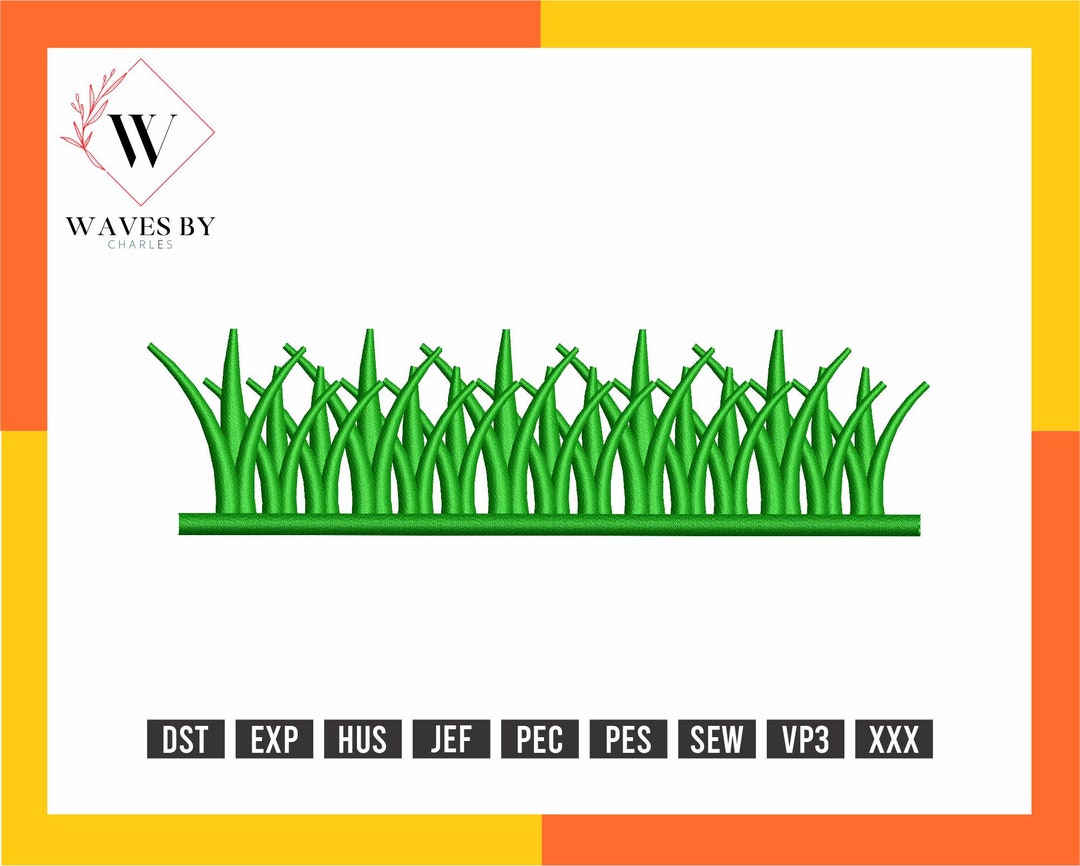 Grass Border Embroidery Design, Machine Embroidery Digital Files ...