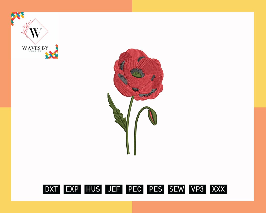 Red Rose Embroider Design, Rose Applique Flower Design, Digital Pattern ...