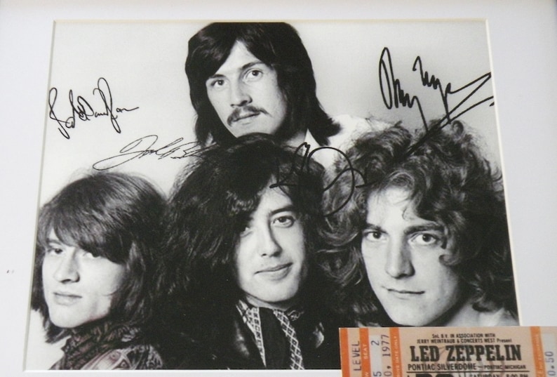 Led Zeppelin Band in Quality Framed Autograph, Photo and Ticket ...