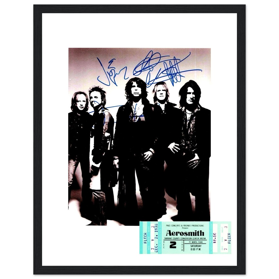 Aerosmith, in a Quality Glass Frame, Reproduction, Photo, Autograph ...