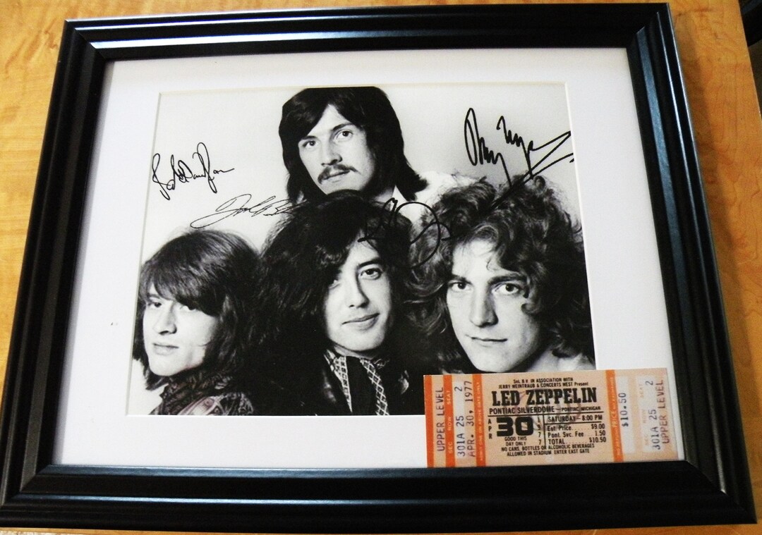 Led Zeppelin Band in Quality Framed Autograph, Photo and Ticket ...