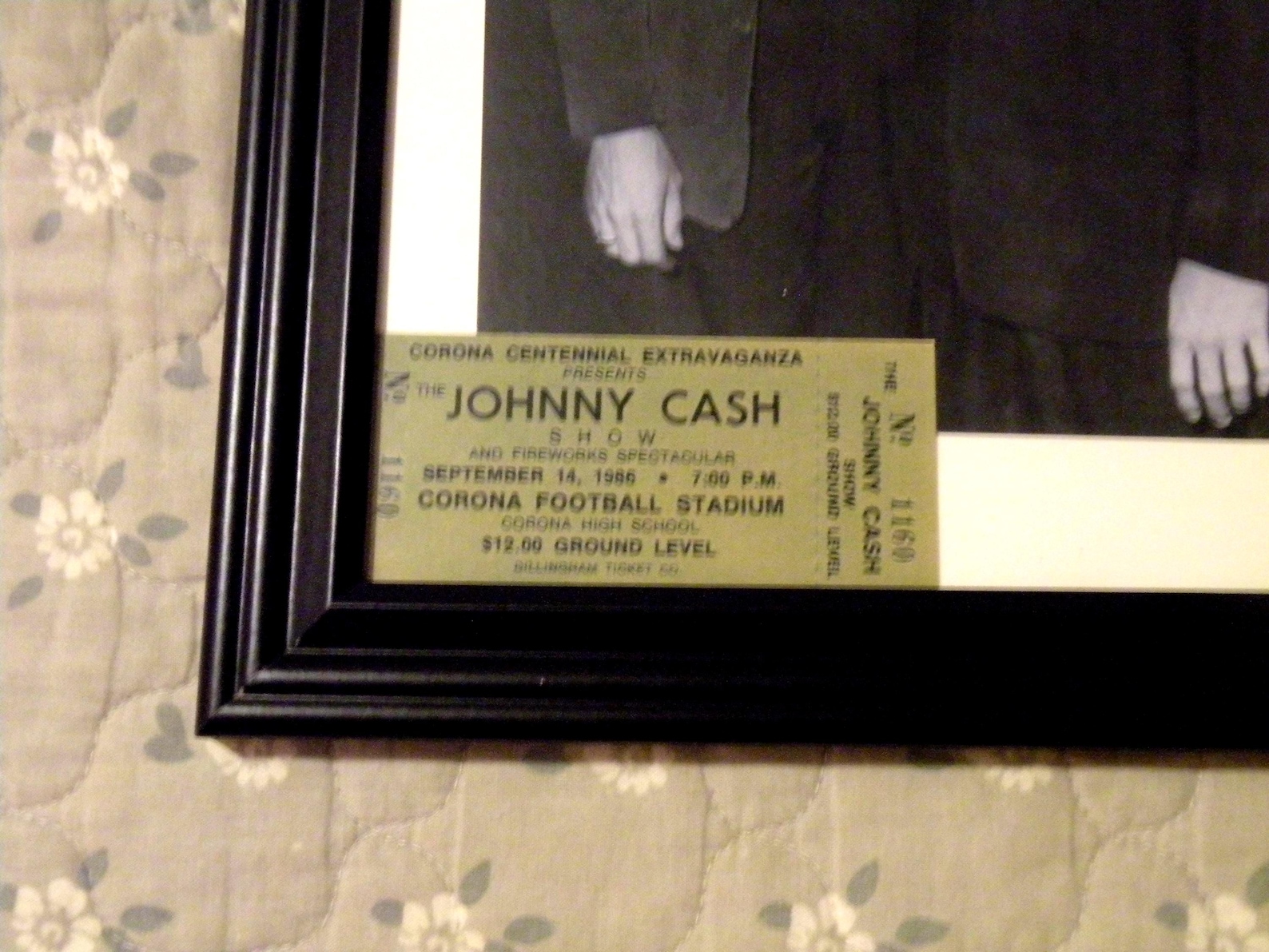 Elvis Presley & Johnny Cash Framed, Reproduction, Photo, Concert Ticket ...