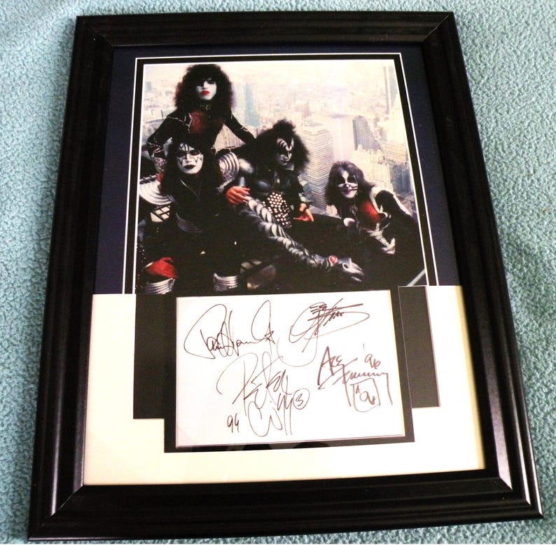 KISS Framed Reproduction, Photo, Iconic Autograph, Rock Band ...