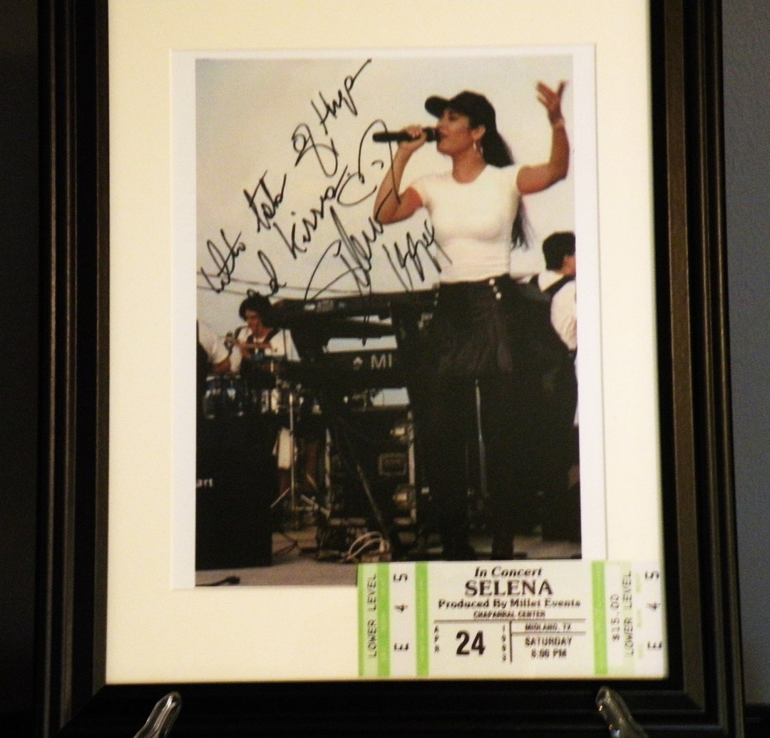 Selena Autograph in Quality Framed Photo and Ticket Reproduction Signed ...