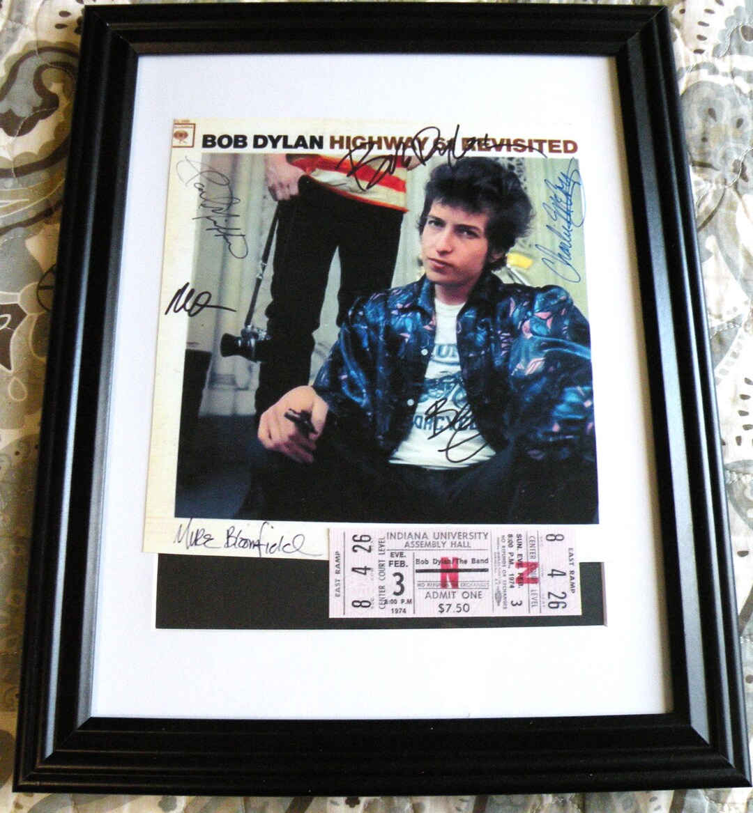 Bob Dylan, Glass Framed, Reproduction, Autograph, Photo, Concert Ticket ...