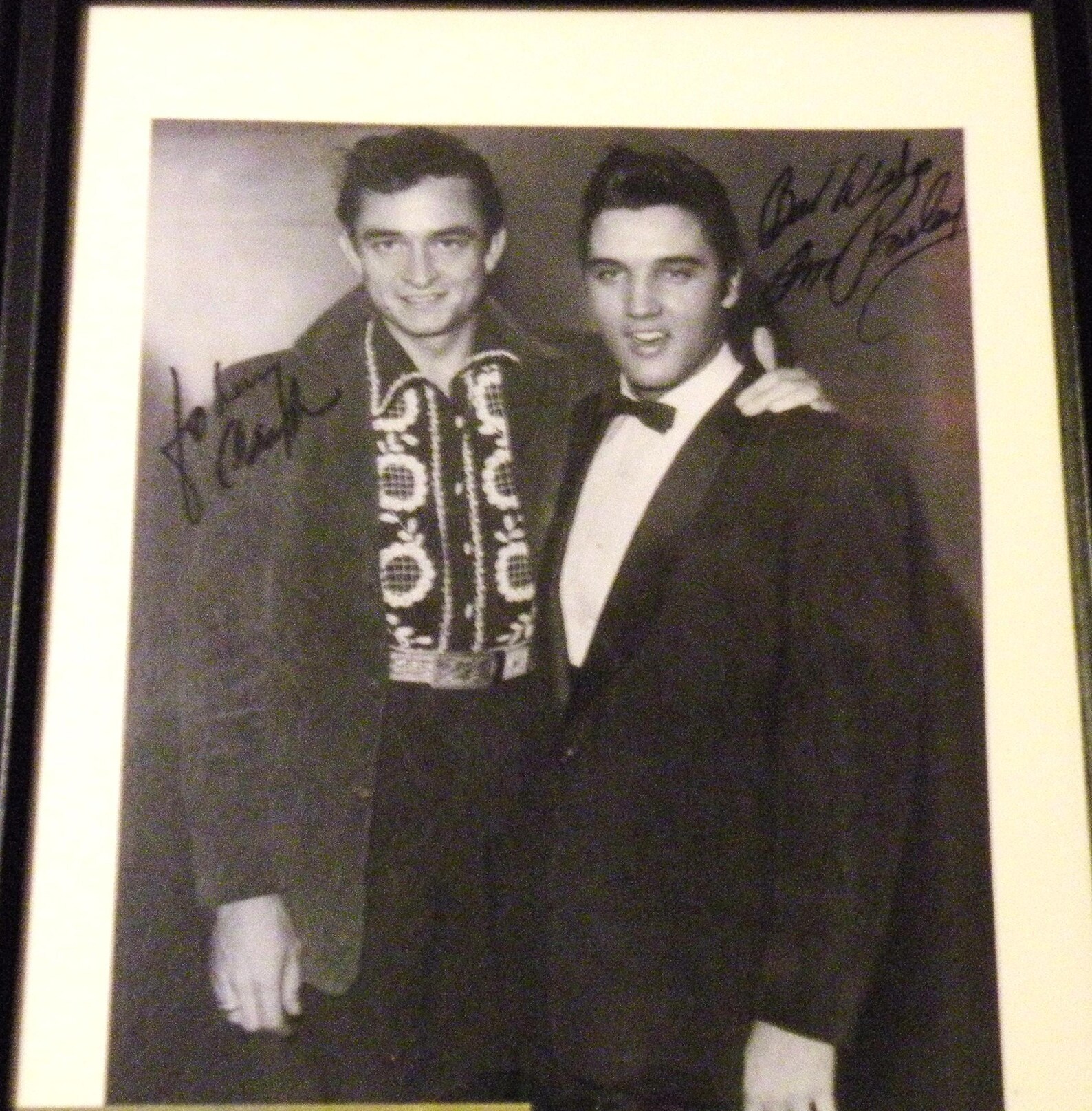 Elvis Presley & Johnny Cash Framed, Reproduction, Photo, Concert Ticket ...