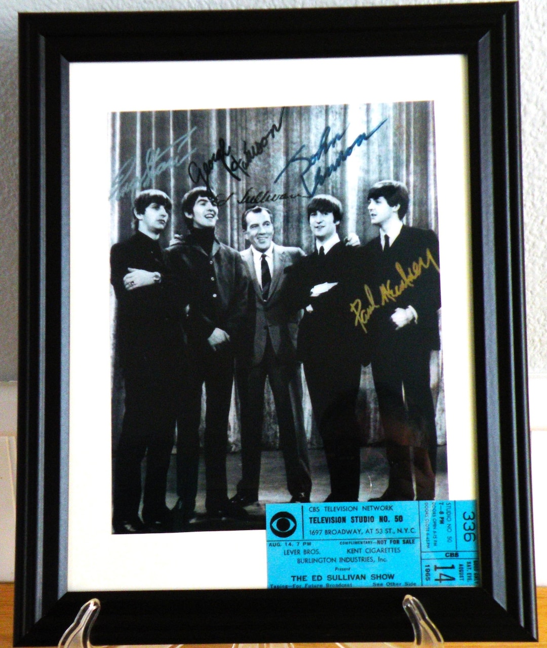 The Beatles and Ed Sullivan in a Quality Glass Frame, Reproduction ...