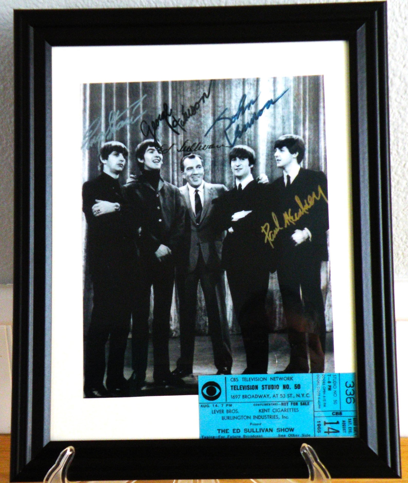 The Beatles and Ed Sullivan in a Quality Glass Frame, Reproduction ...
