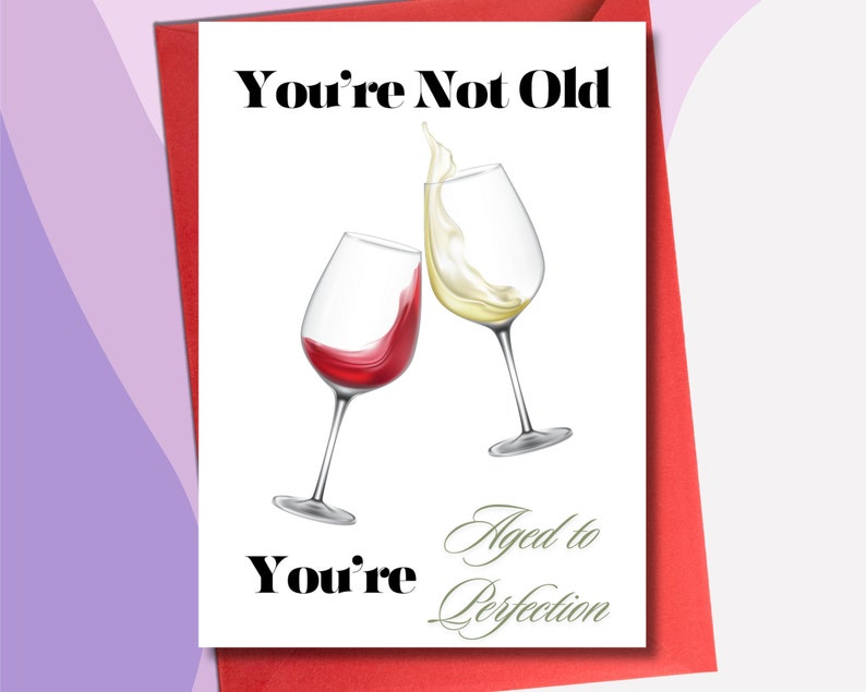 Printable Birthday Card With Funny Wine Joke Funny Digital Birthday ...