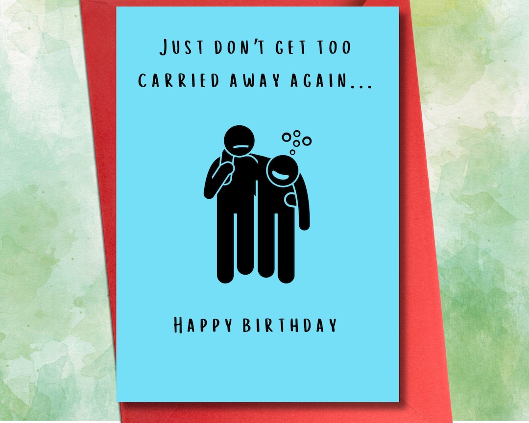 Printable Birthday Card With Funny Drinking Joke | Gag Digital Birthday ...