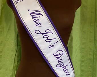 Embroidered Sash Personalized With Faux Silver Rhinestones - Etsy