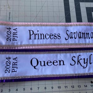 Embroidered Sash Personalized With Faux Silver Rhinestones - Etsy