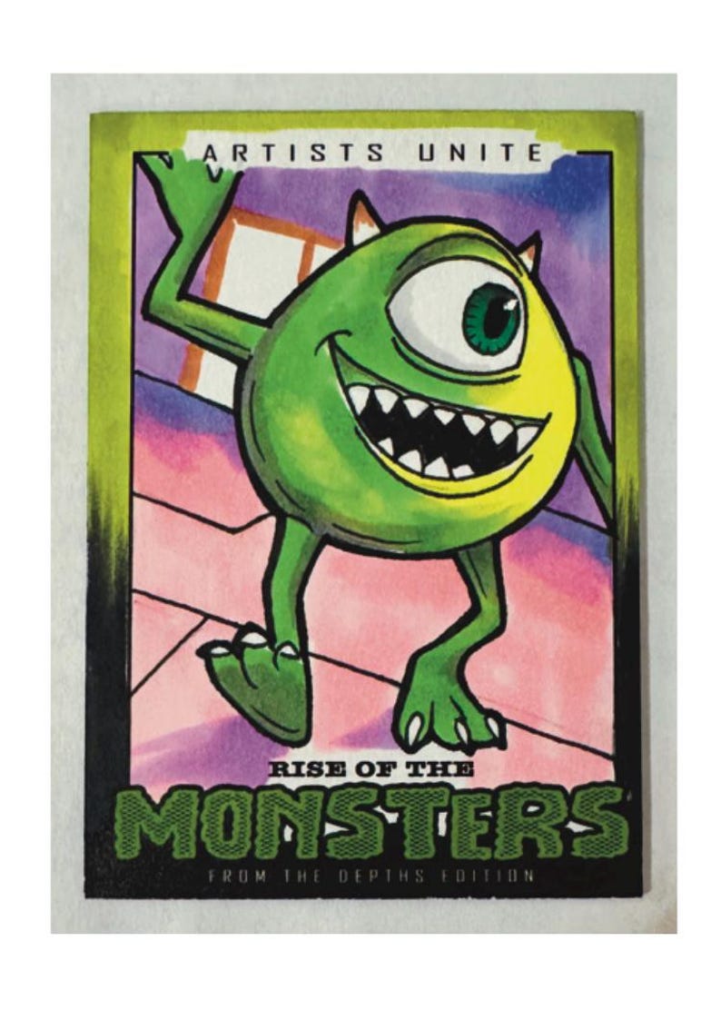 Mike Wazowski Monsters Inc Sketch Card - Etsy