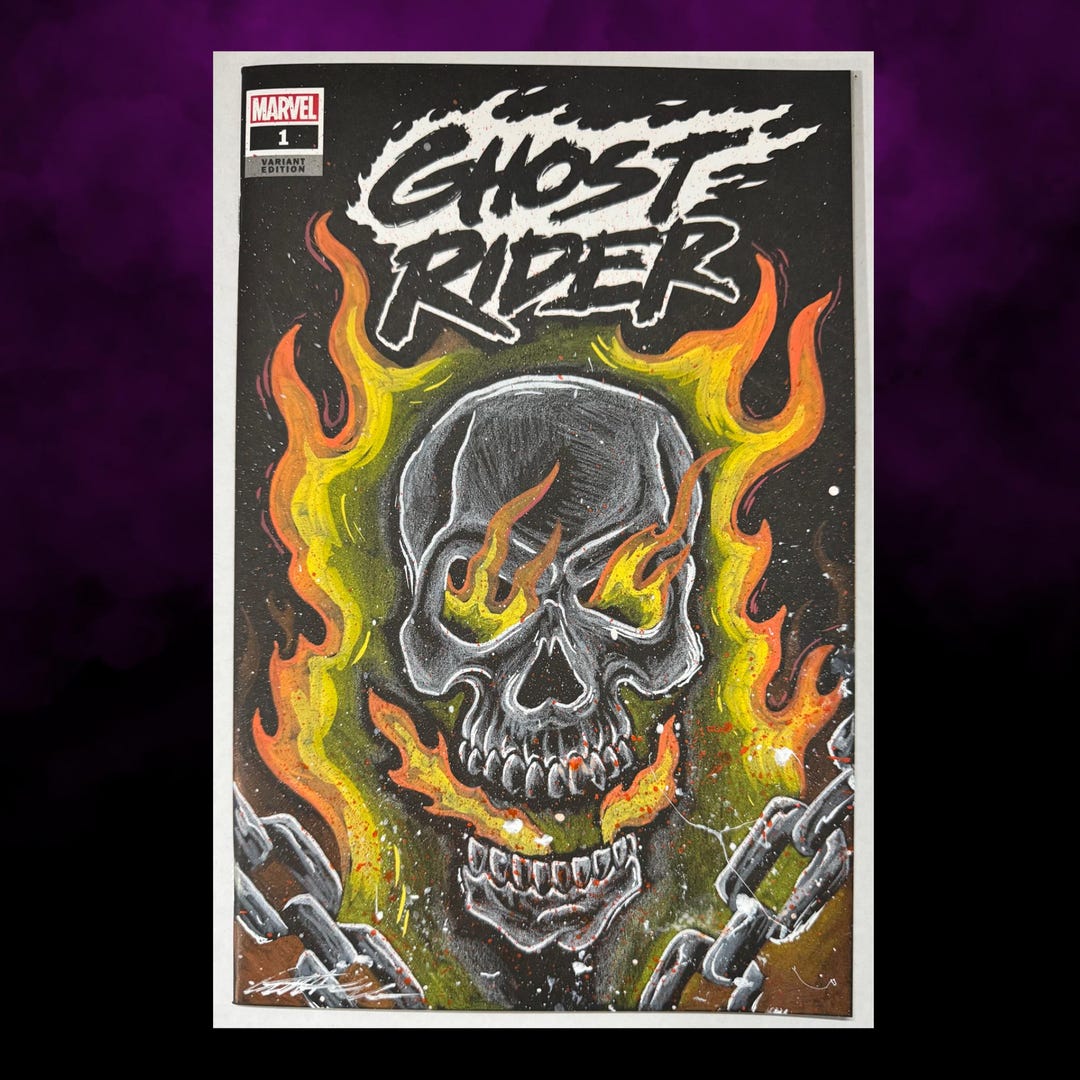 Ghost Rider Variant Sketch Cover Hand Drawn and Painted - Etsy