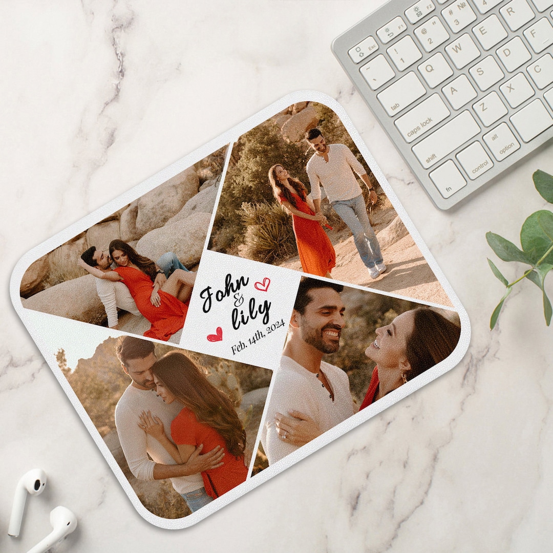 Personalized Mouse Pad | Custom Photo Mouse Pad With Text | Photo Collage Mouse Pad| Desk ...
