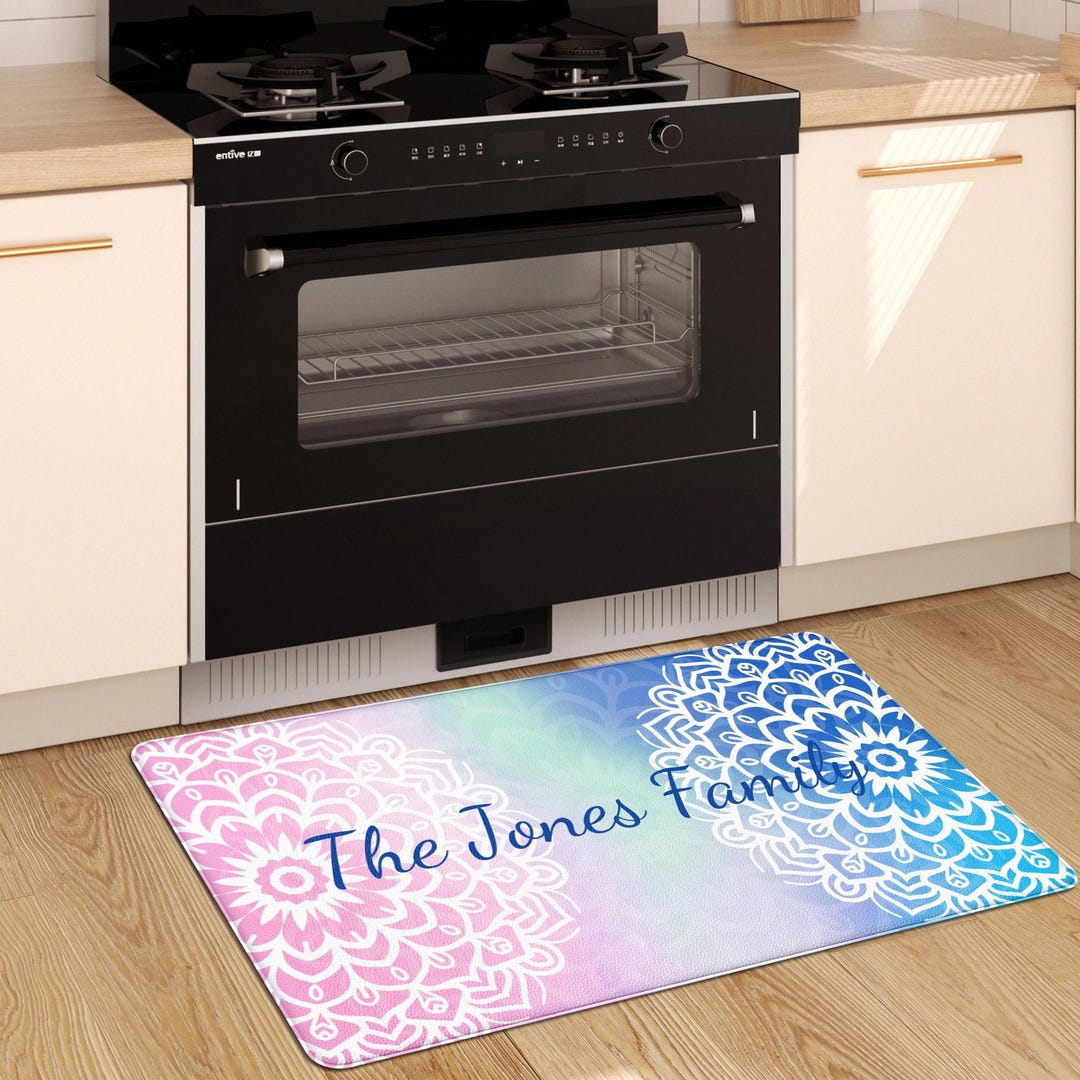 Custom Kitchen Floor Mat With Name, Personalized Photo Kitchen Mat, PVC ...