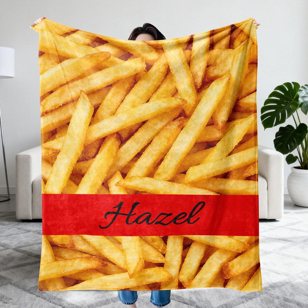 Personalized French Fries Name Blanket: Custom Kid Birthday Gift for ...