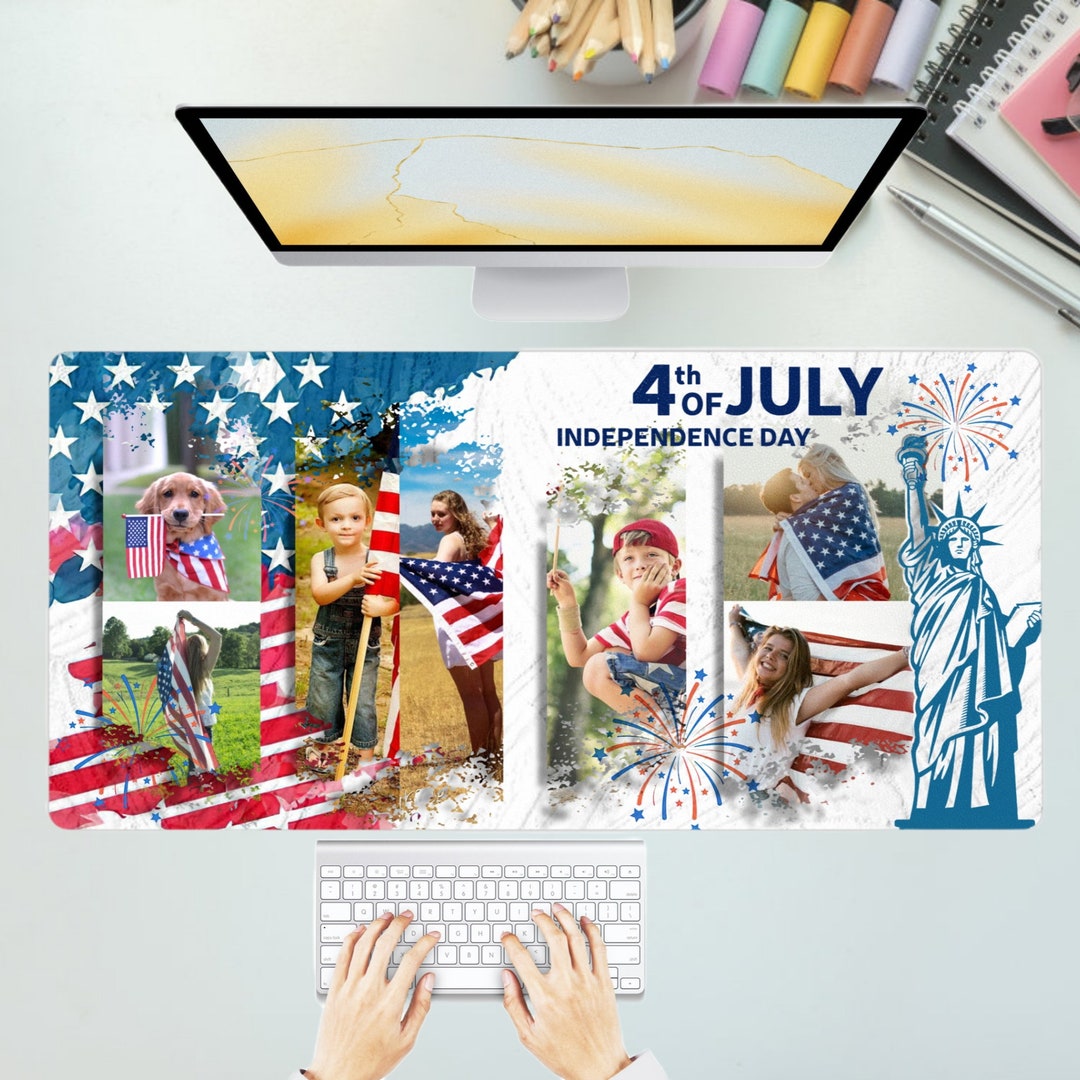 Personalized Independence Day Desk Mat| Fourth of July Mouse Pad ...